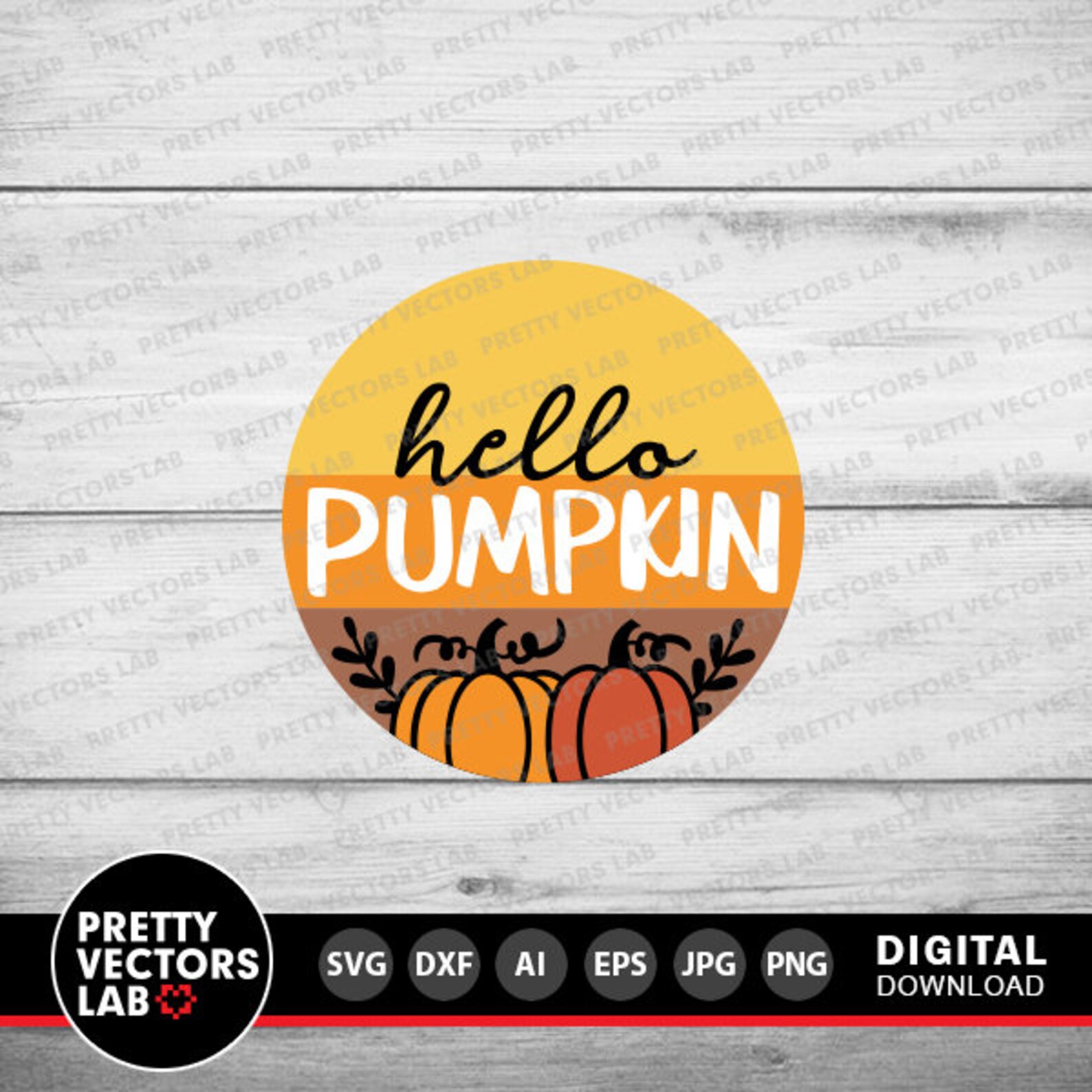 Hello Pumpkin Svg Welcome Fall Round Sign Cut Files Door - Etsy