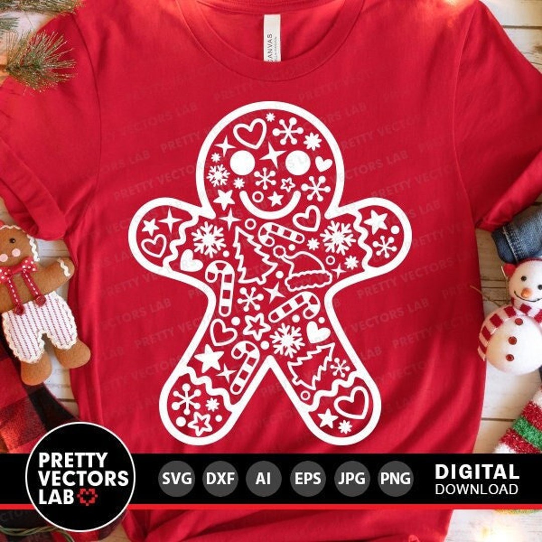 Christmas Svg, Gingerbread Man Cut Files, Holiday Cookie Svg, Dxf, Eps ...