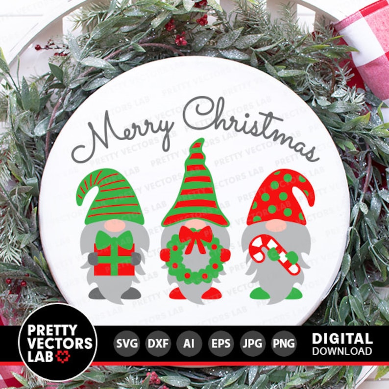 Merry Christmas Gnomes Svg Christmas Svg Gnome Svg Dxf Eps - Etsy