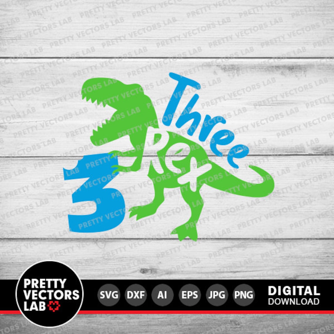 Three Rex Svg 3rd Birthday Svg Dinosaur Birthday Svg Dxf Eps - Etsy