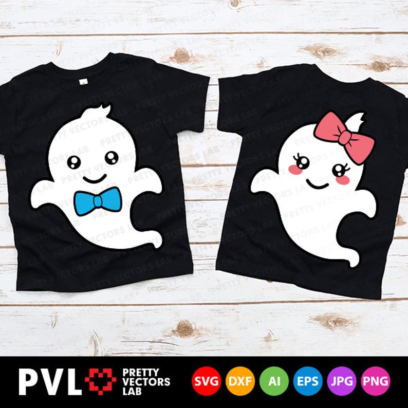 Cute Ghost Svg Halloween Cut Files Little Ghosts With Bow - Etsy