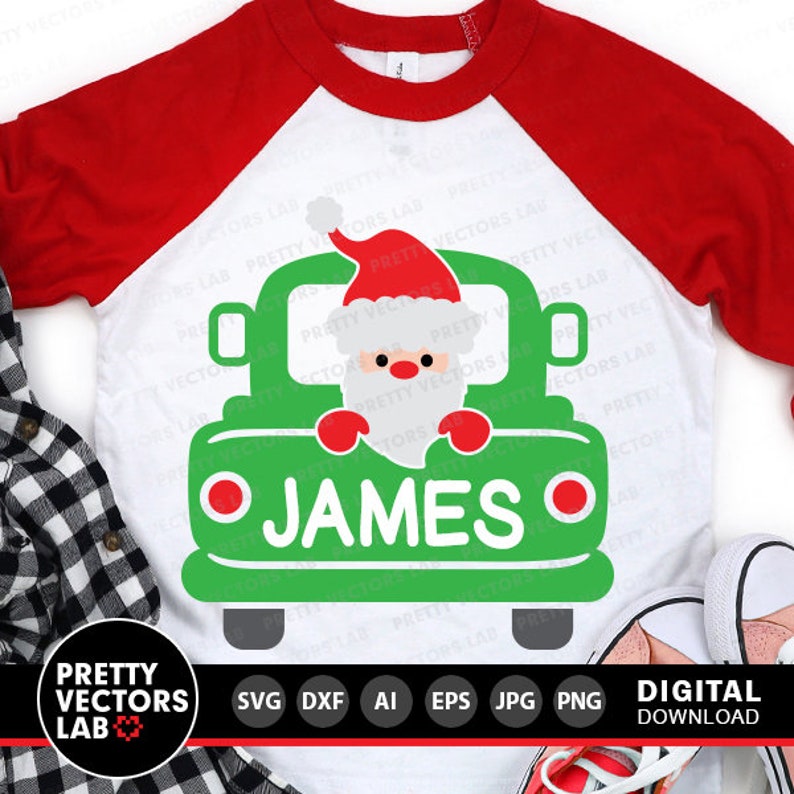 Christmas Truck Svg, Santa Svg, Vintage Truck Back Svg Dxf Eps Png ...