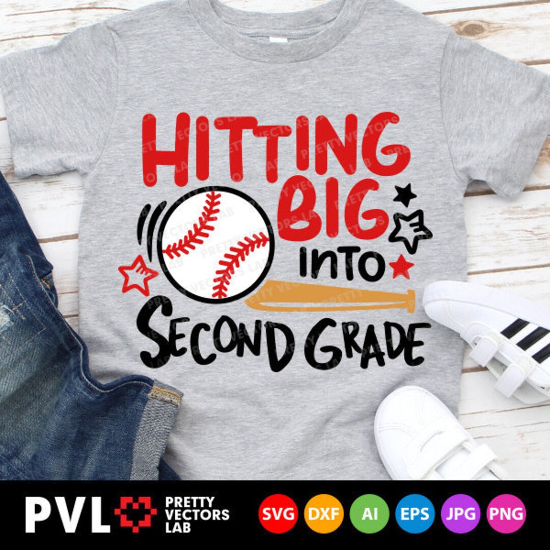 Hitting Into Second Grade Svg Back to School Cut Files - Etsy