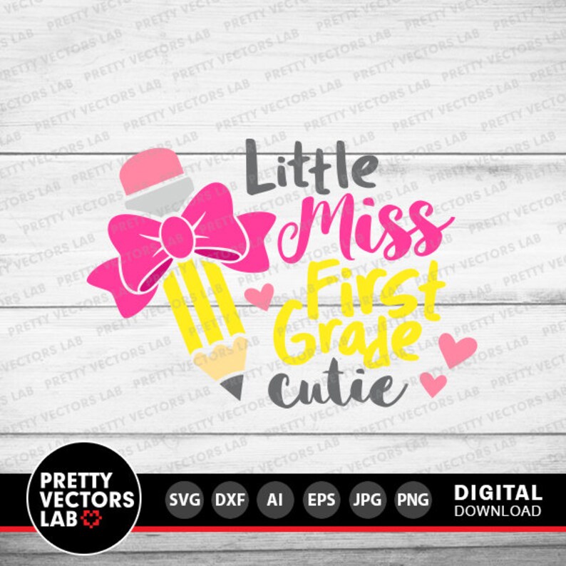 Little Miss First Grade Cutie Svg Back to School Svg 1st - Etsy