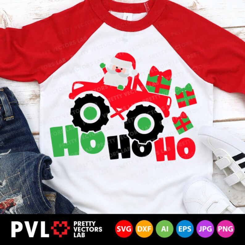 Christmas Truck Svg Santa Svg Ho Ho Ho Svg Monster Truck | Etsy
