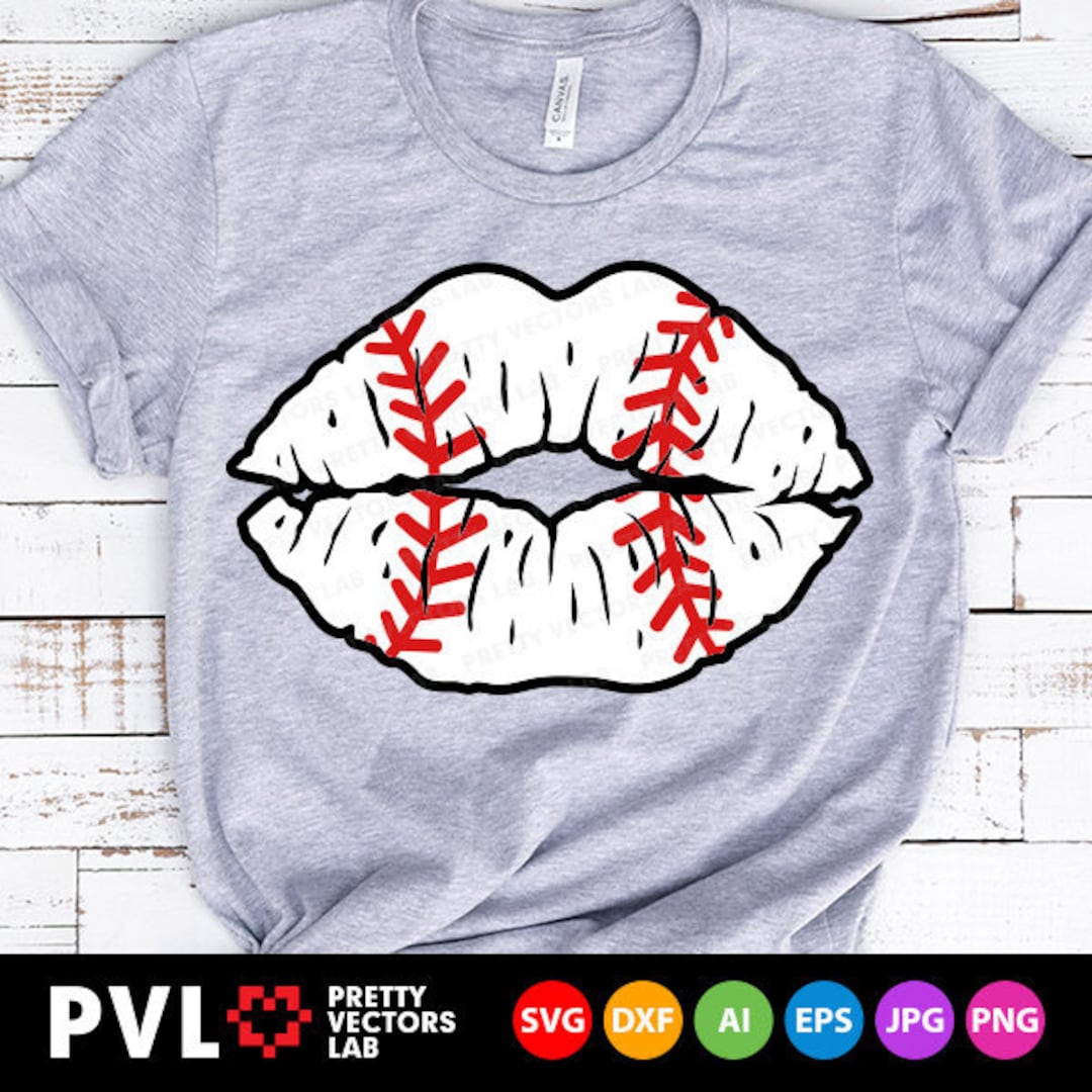 Baseball Lips Svg, Grunge Baseball Svg, Cheer Mom Cut Files, Sports Svg ...