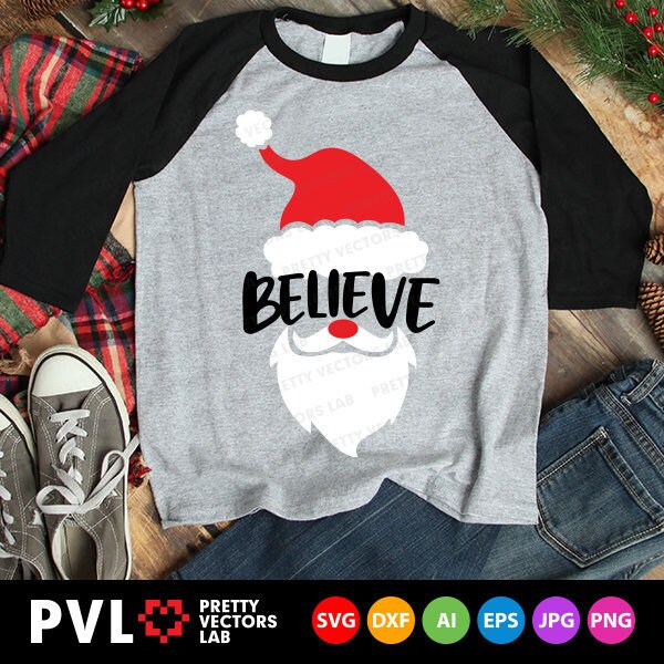 Santa Face Svg Christmas Svg Believe Svg Santa Svg Dxf Eps - Etsy