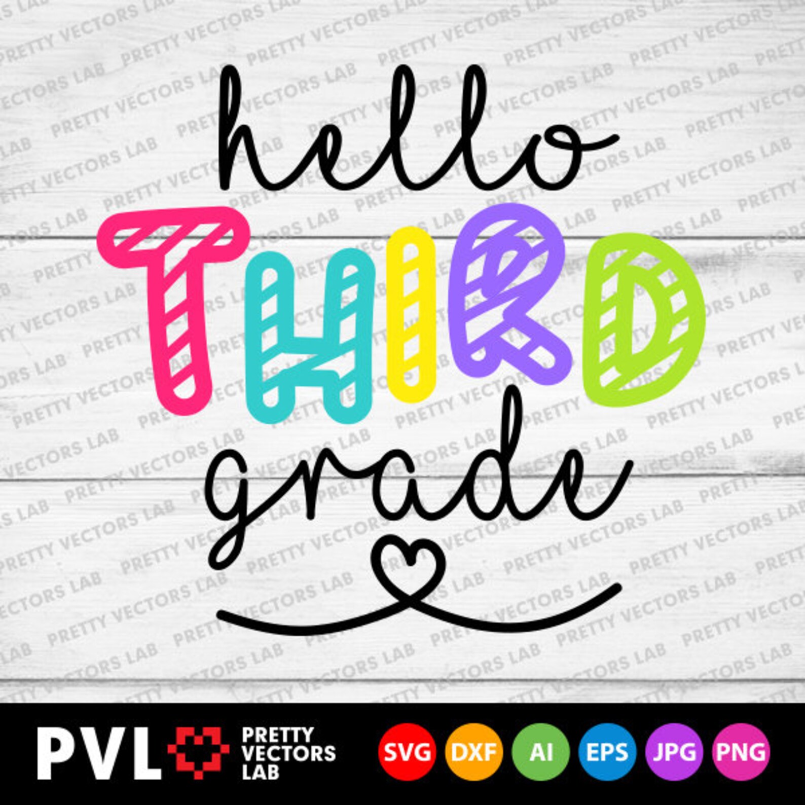 Hello Third Grade Svg Back to School Svg 3rd Grade Svg - Etsy