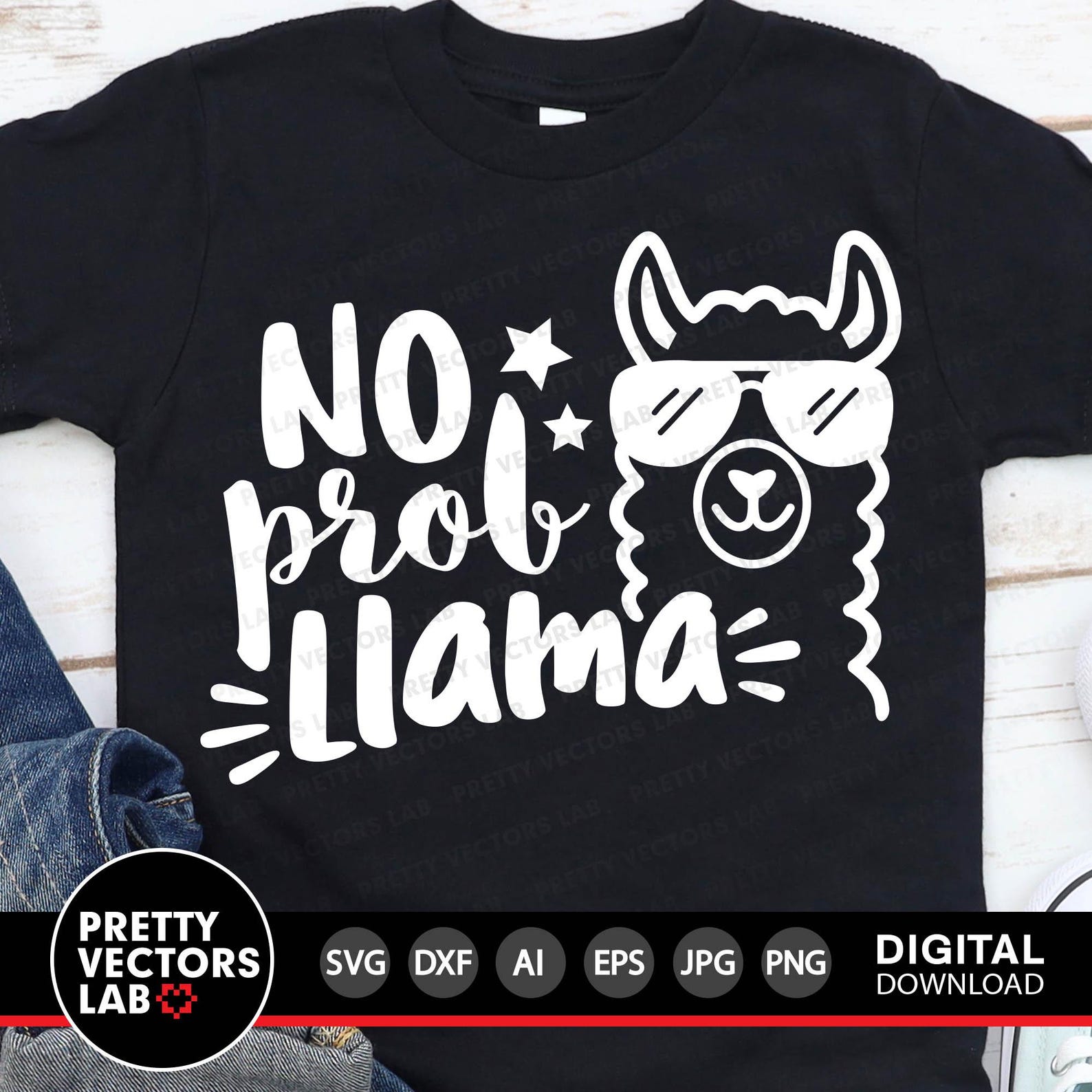 No Prob Llama Svg, No Problem Llama Svg Dxf Eps Png, Funny Llama Cut ...