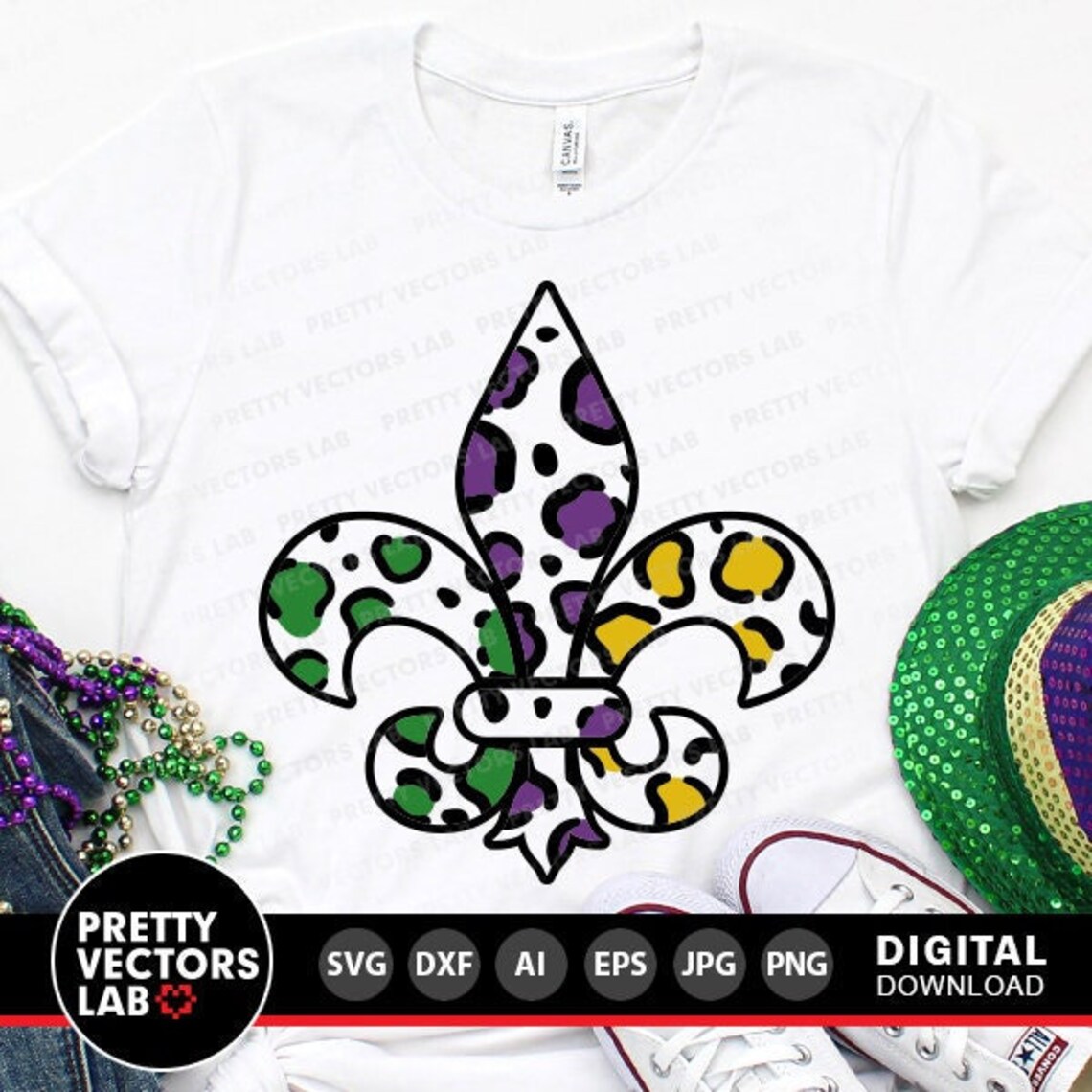 Mardi Gras Svg Fleur De Lis Svg Dxf Eps Png Leopard Print - Etsy