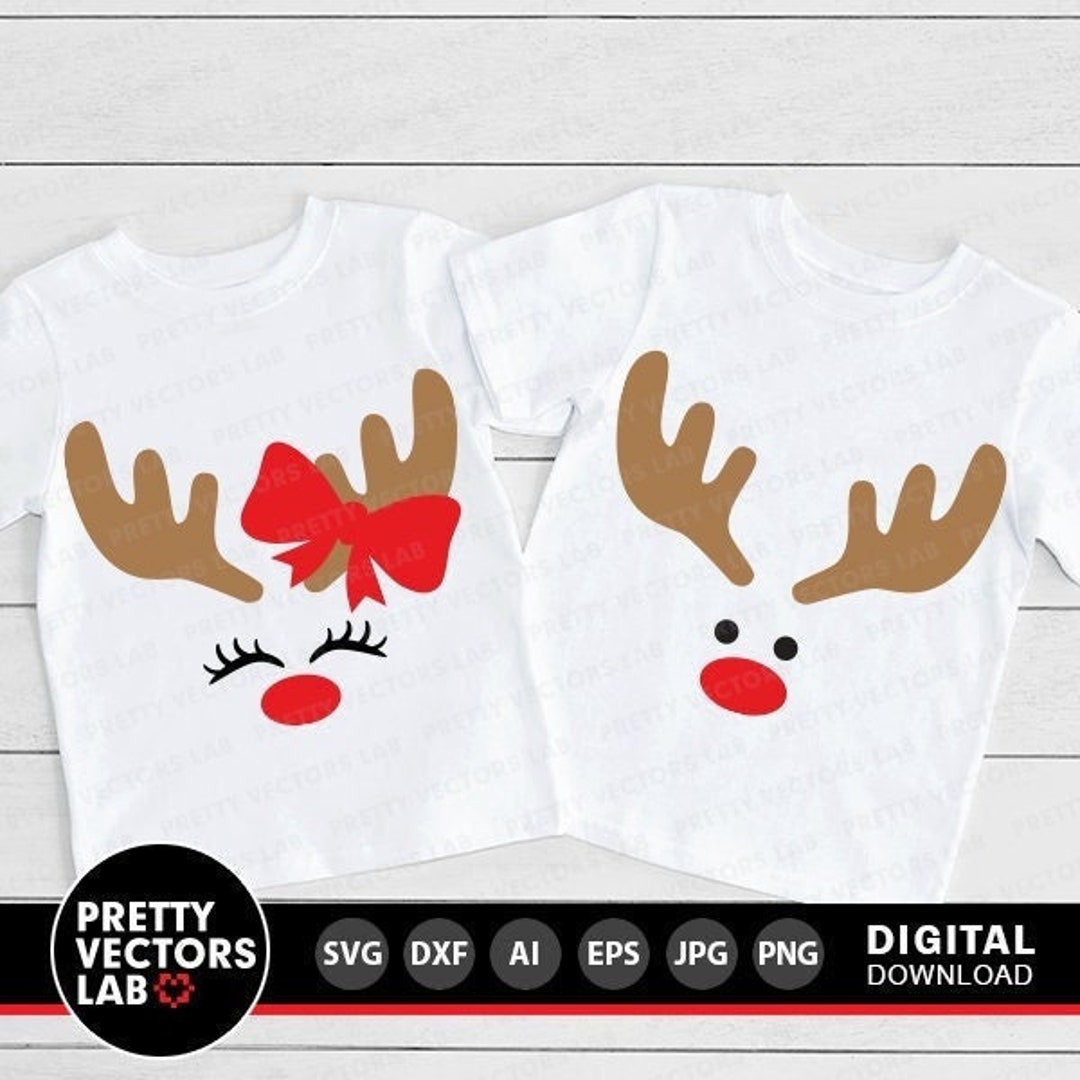 Christmas Svg Reindeer Face Cut Files Deer Svg Dxf Eps Png - Etsy