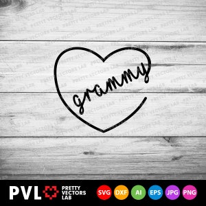 Grammy Svg, Grammy Heart Svg, Love Grandma Cut Files, Mother's Day Svg ...