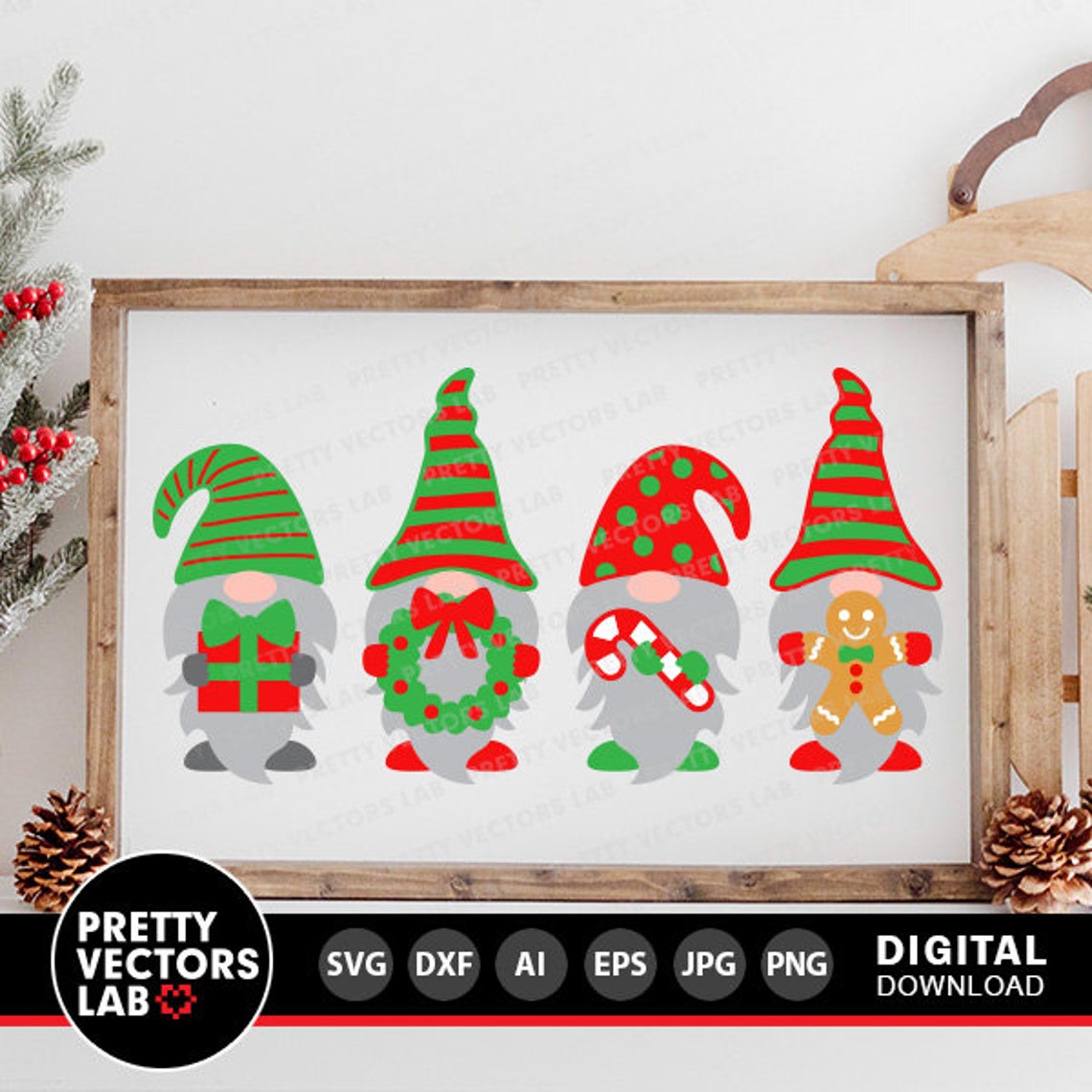 Christmas Gnomes Svg Christmas Svg Holiday Gnomes Svg Dxf - Etsy