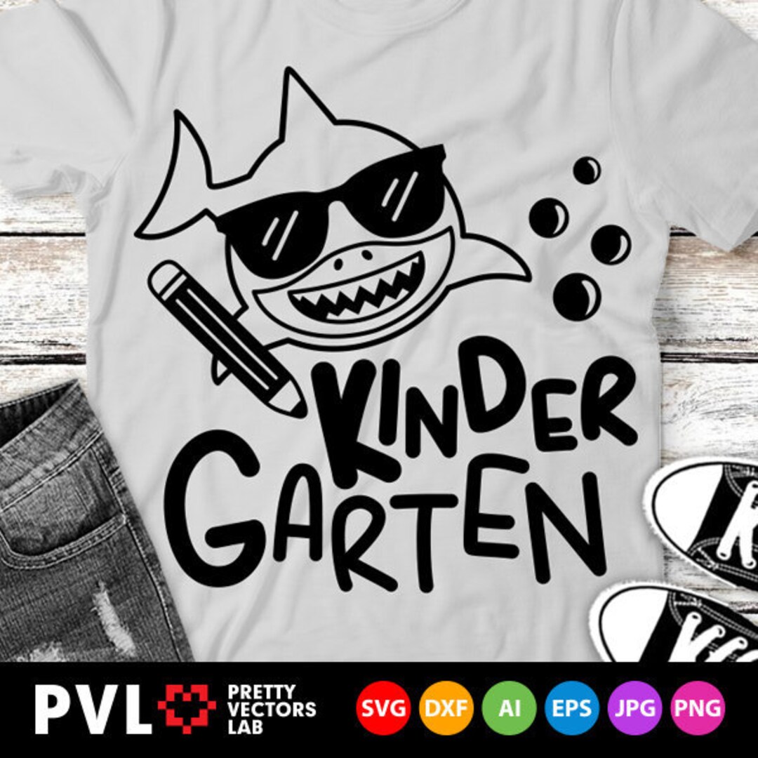 Kindergarten Shark Svg Back to School Svg Kindergarten Svg - Etsy