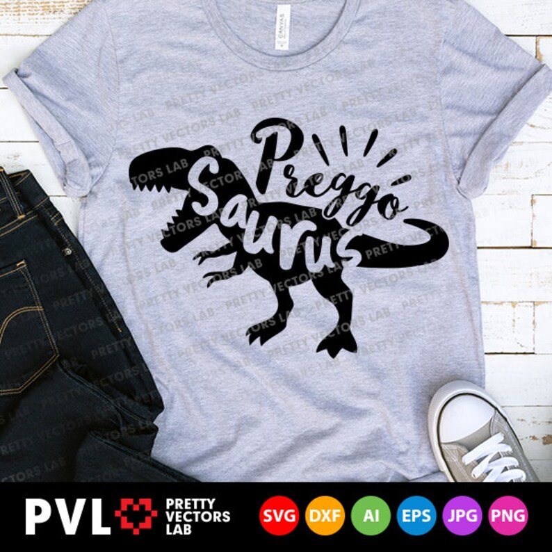 Preggo Saurus Svg T-rex Dinosaur Svg Funny Pregnancy Cut | Etsy