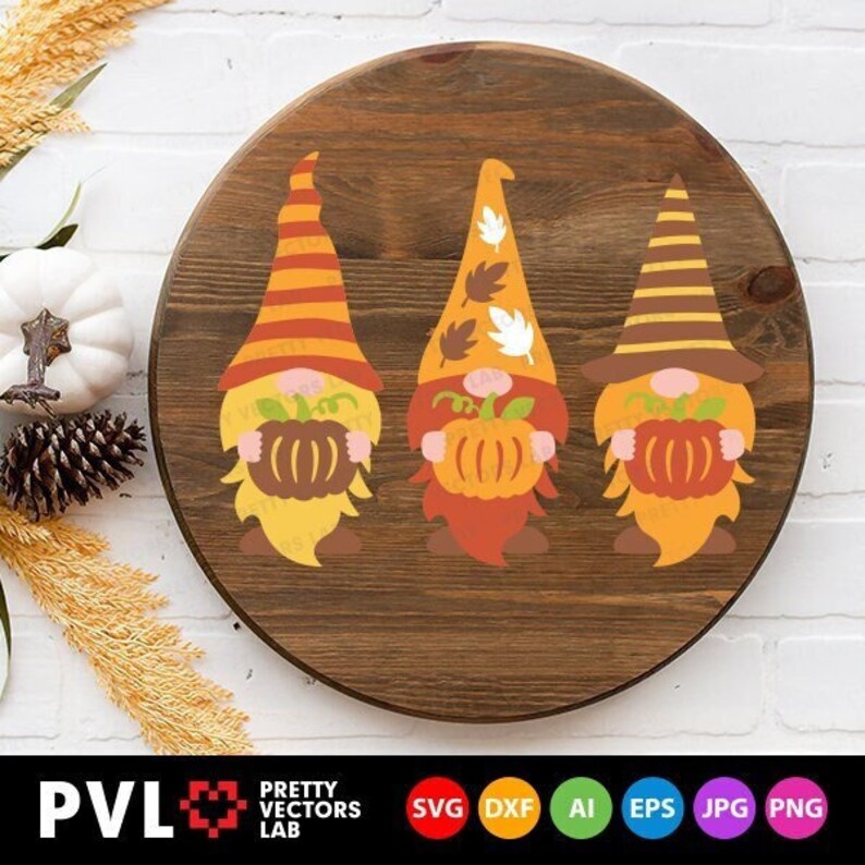 Fall Gnomes Svg Autumn Gnomes Svg Gnome With Pumpkin Cut | Etsy