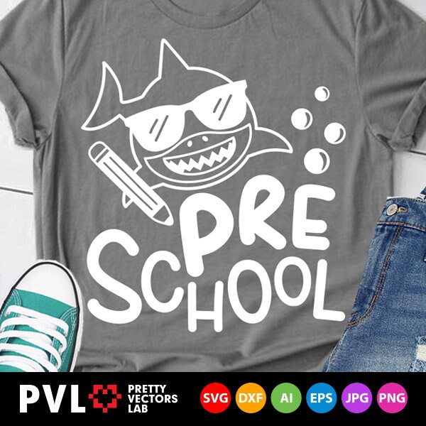 Preschool Shark Svg Back to School Svg Pre-k Svg Dxf Eps - Etsy