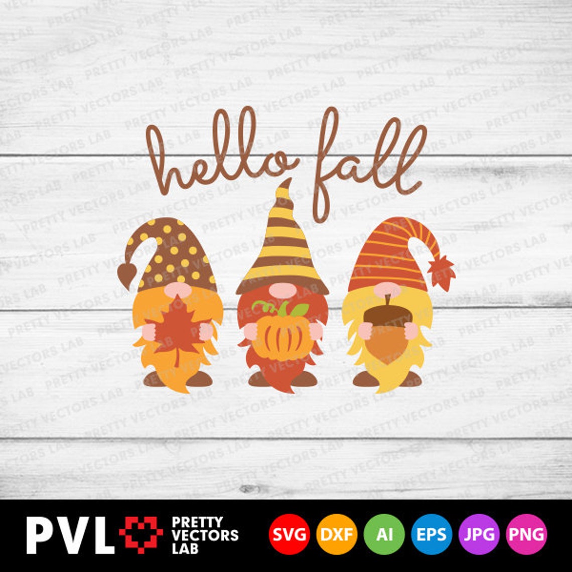 Fall Gnomes Svg Hello Fall Svg Autumn Gnomes Svg | Etsy