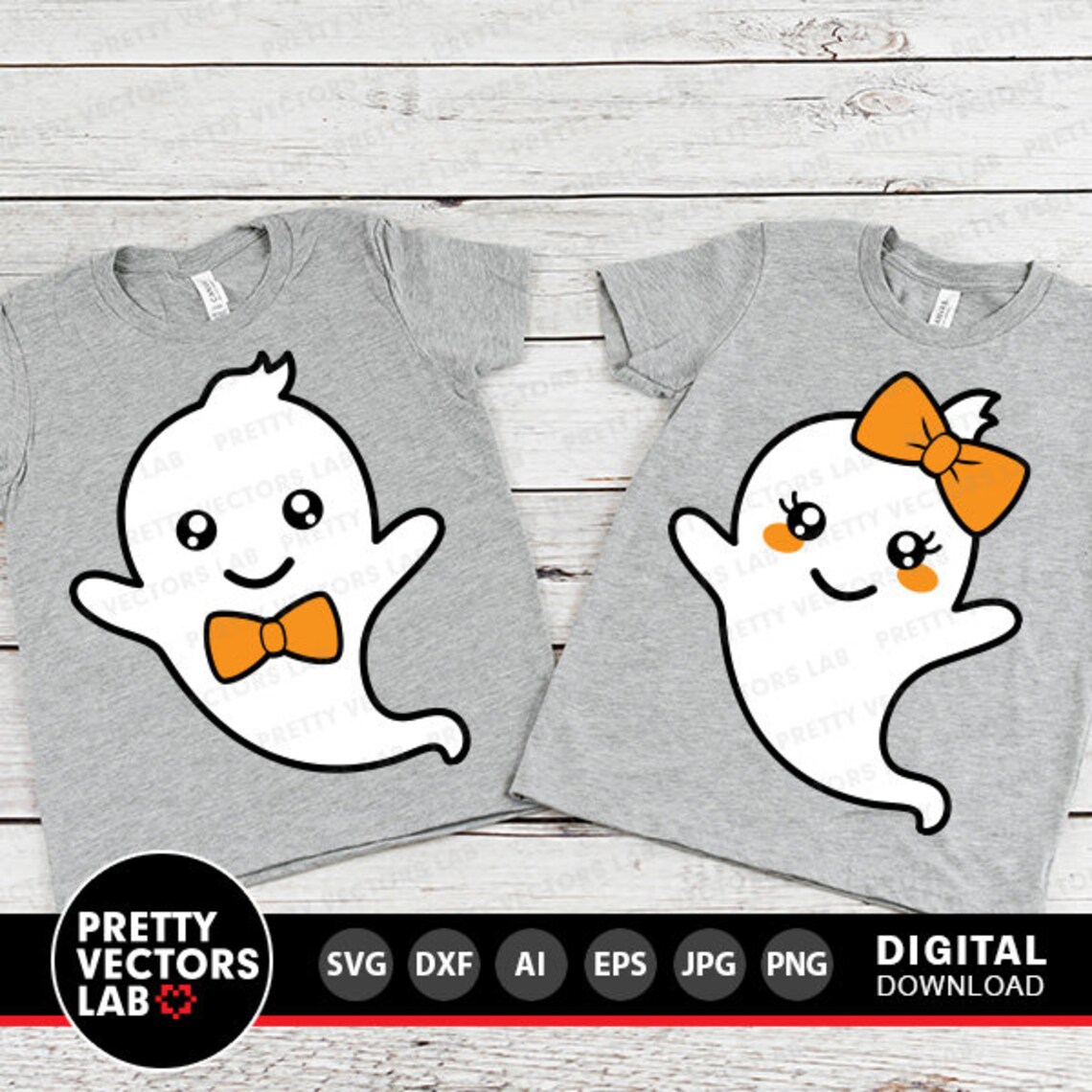 Halloween Svg Cute Ghosts Cut Files Boy & Girl Ghost Svg - Etsy
