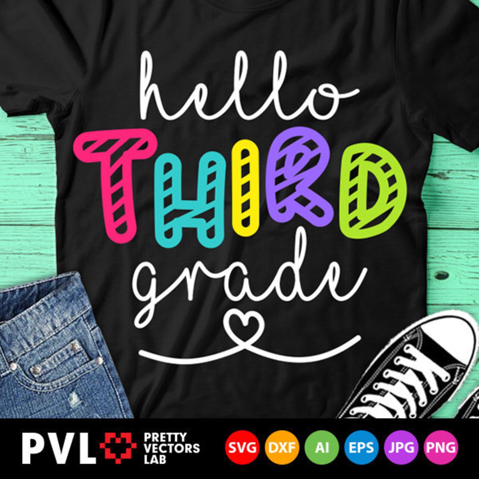 Hello Third Grade Svg Back to School Svg 3rd Grade Svg - Etsy