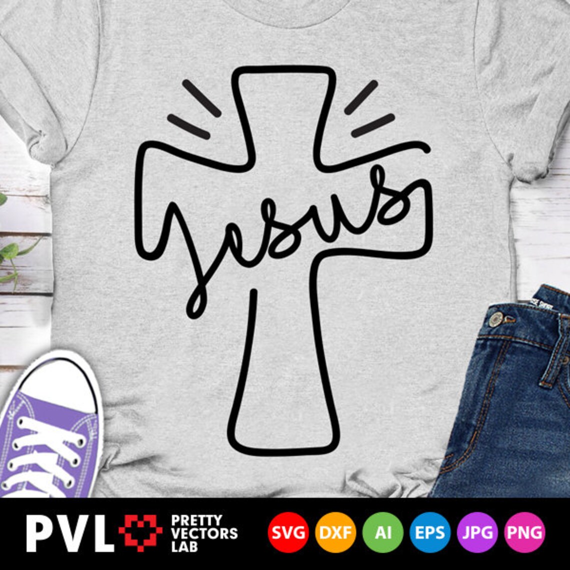 Jesus Cross Svg Cross Svg Jesus Svg Dxf Eps Png | Etsy