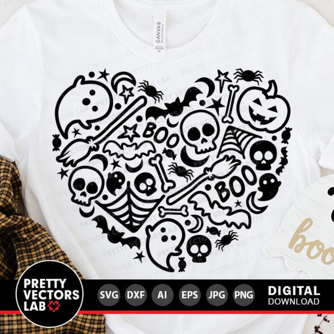 Love Halloween Svg, Halloween Cut Files, Halloween Doodle Svg, Dxf, Eps ...