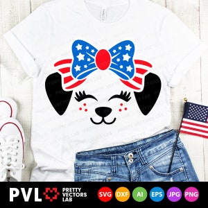 Patriotic Dog Svg 4th of July Svg Cute Dog Cut Files Puppy - Etsy