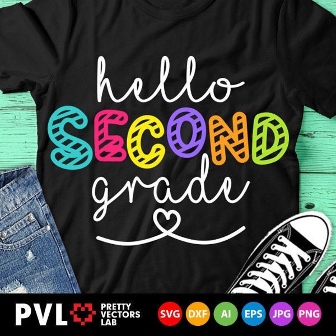 Hello Second Grade Svg Back to School Svg Kids 2nd Grade | Etsy