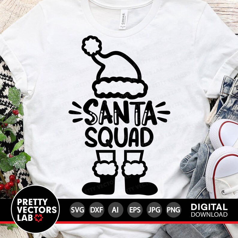 Santa Squad Svg, Christmas Svg, Dxf, Eps, Png, Santa Crew Cut Files ...