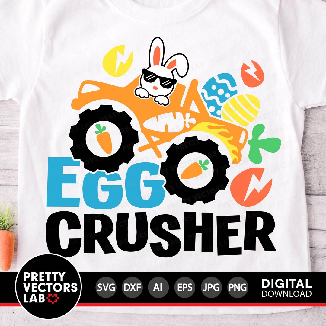 Egg Crusher Svg, Easter Bunny Cut Files, Easter Monster Truck Svg Dxf ...