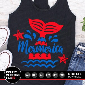 4th of July Svg, Mer Merica Svg, American Mermaid Svg, Summer Cut Files ...