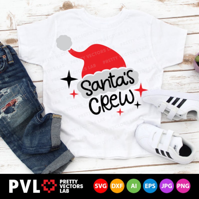 Santa's Crew Svg Christmas Svg Santa Hat Svg Dxf Eps | Etsy