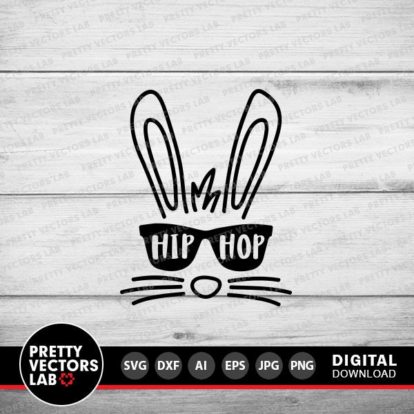 Bunny Face Svg, Easter Cut Files, Bunny With Sunglasses Svg Dxf Eps Png ...