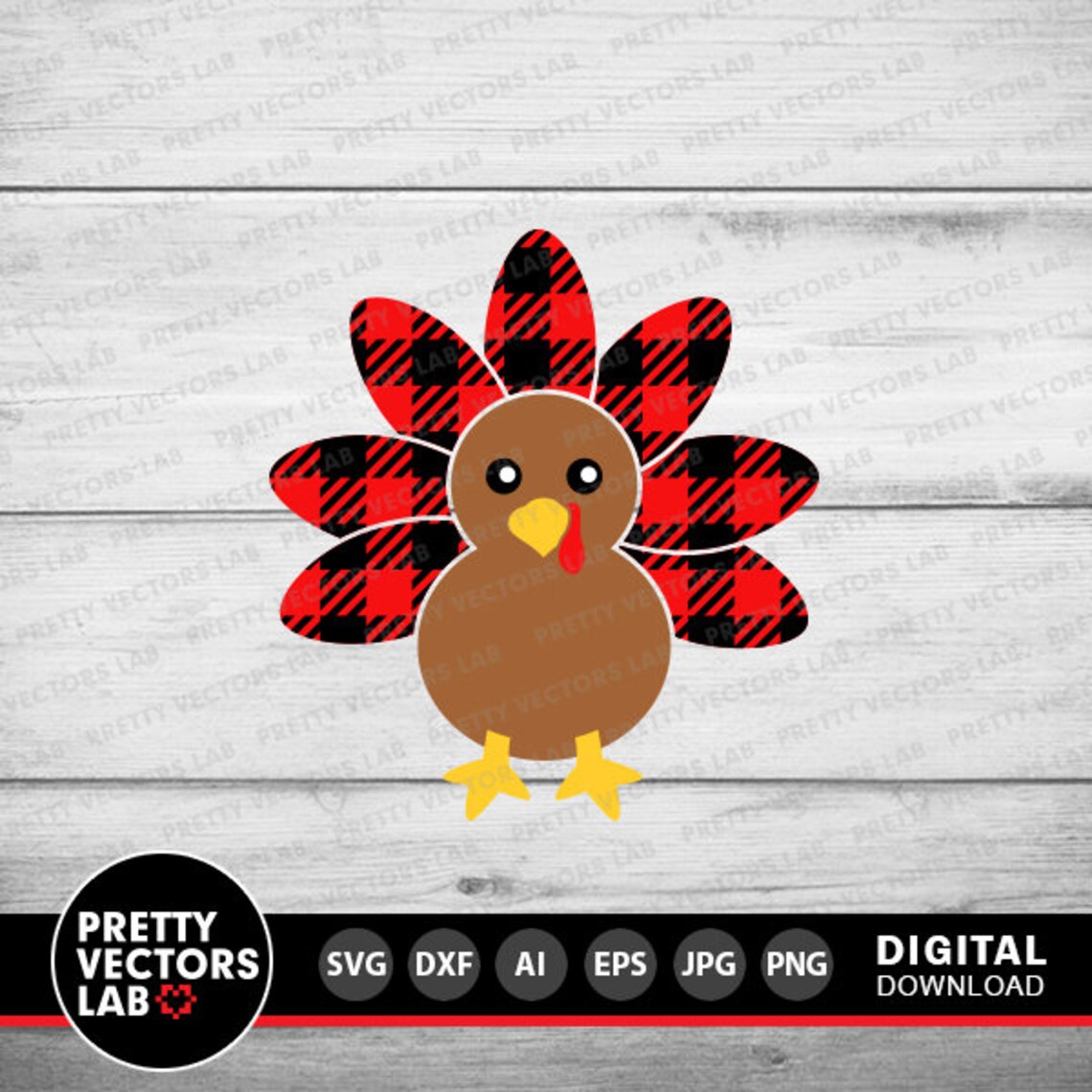 Buffalo Plaid Turkey Svg Thankful Turkey Svg Thanksgiving - Etsy