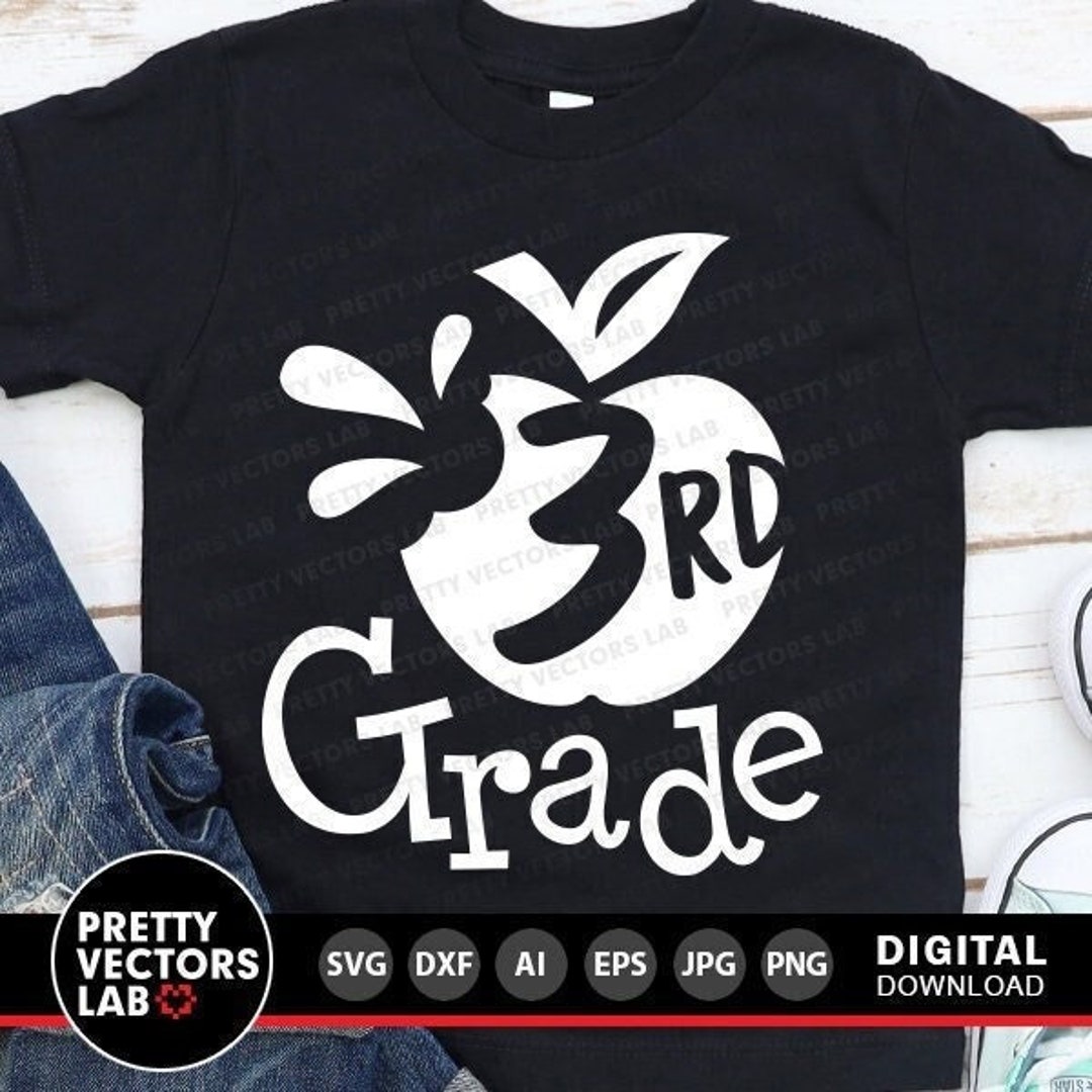 Third Grade Svg, Back to School Svg, 3rd Grade Svg, Dxf, Eps, Png ...