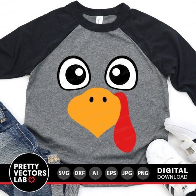 Turkey Face Svg Boy Turkey Svg Thanksgiving Svg Dxf Eps - Etsy