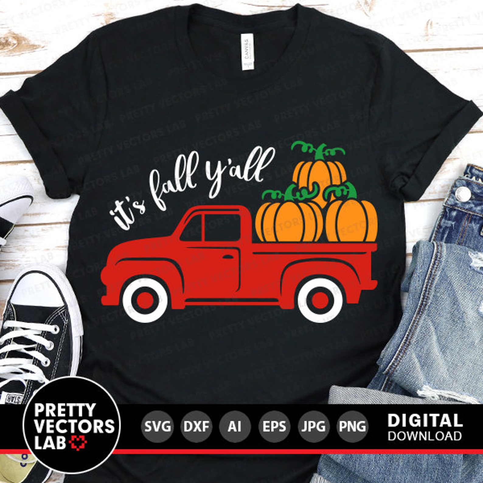 Pumpkin Truck Svg It's Fall Y'all Svg Fall Old Truck - Etsy