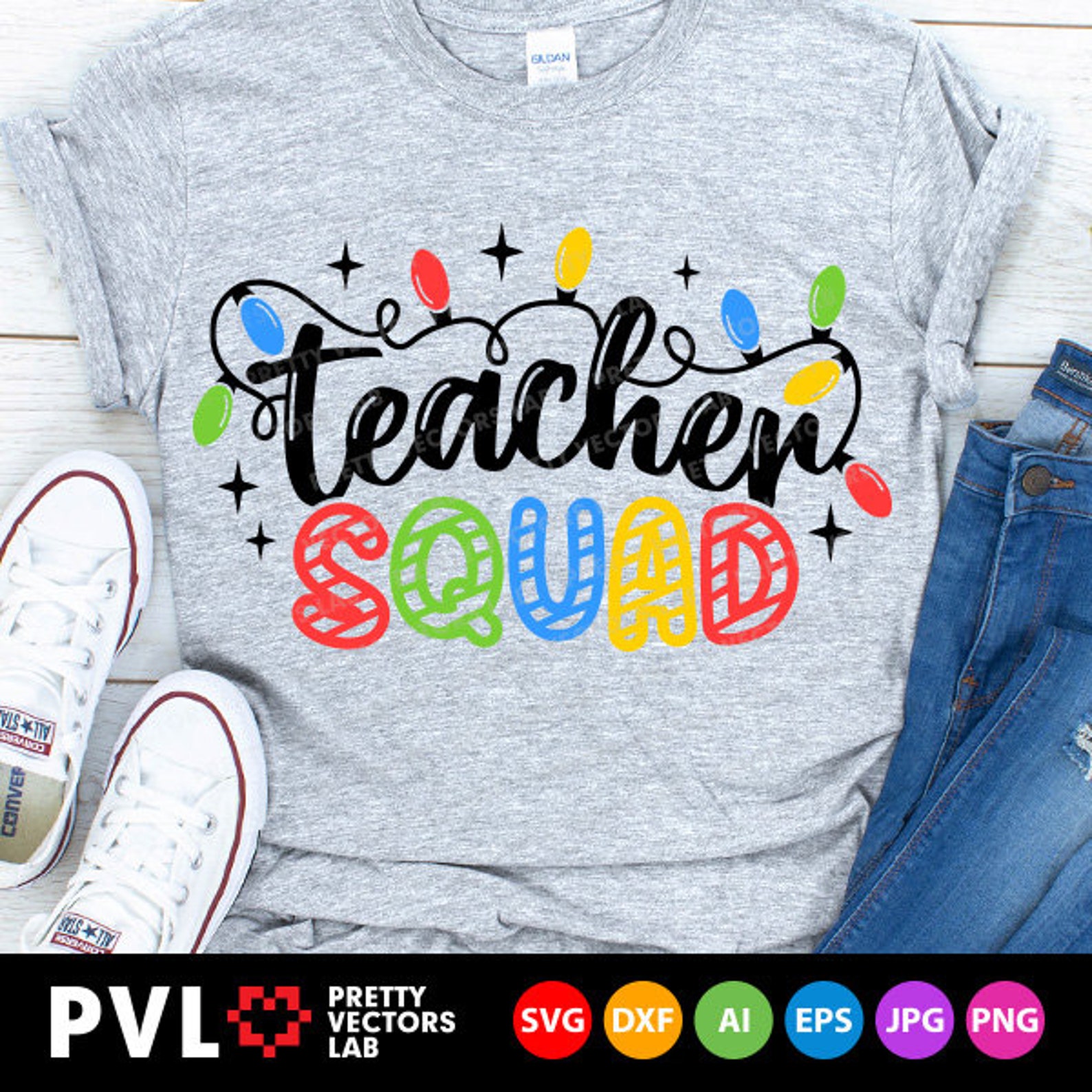 Teacher Squad Svg Christmas Svg Christmas Lights Cut Files - Etsy