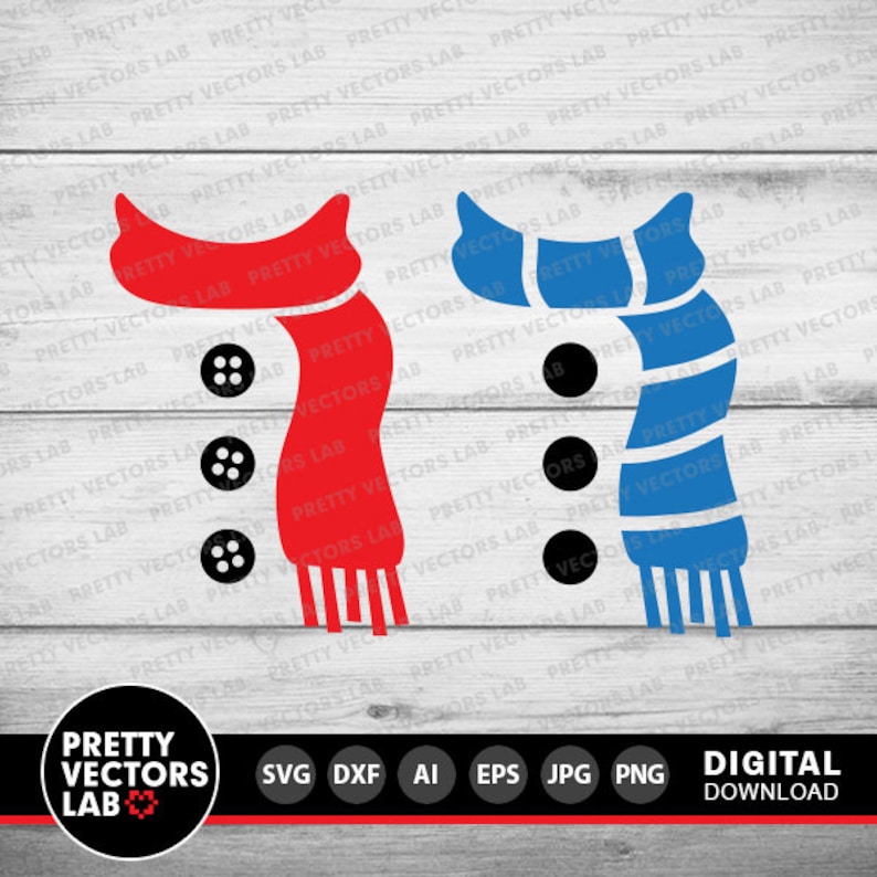 Christmas Snowman Svg Snowman Scarf & Buttons Svg Christmas - Etsy