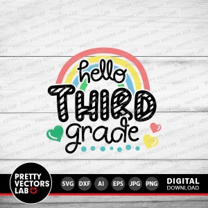 Hello Third Grade Svg, Back to School Svg, 3rd Grade Cut Files, Teacher ...
