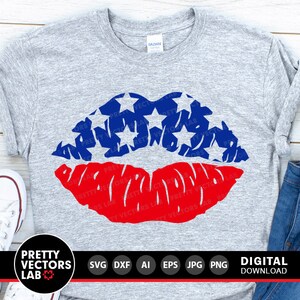 Patriotic Lips Svg 4th of July Cut Files American Flag Lips - Etsy