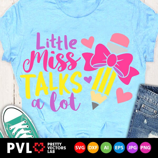 Little Miss Talks A Lot Svg Back to School Svg Girls First - Etsy