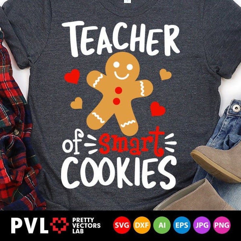 Christmas Svg Teacher of Smart Cookies Svg Gingerbread Svg | Etsy