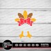 Girl Turkey Svg Girls Thanksgiving Svg Turkey Monogram Svg - Etsy