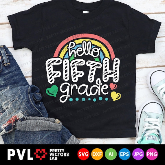 Paper, Party & Kids Papercraft Hello Fifth Grade Back to school svg ...