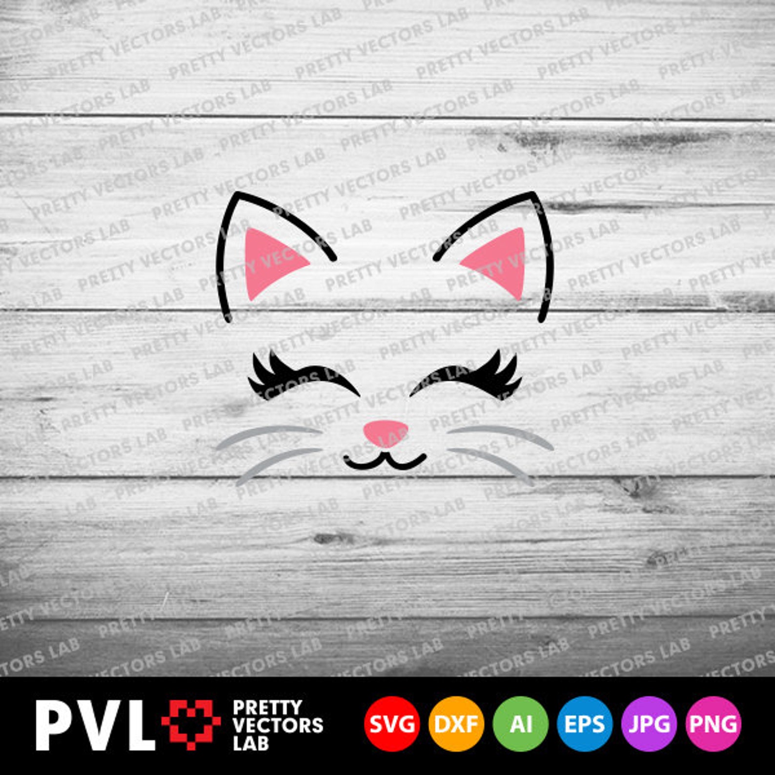 Cat Face Svg Cute Cat Svg Kids Cut Files Birthday Party Svg - Etsy