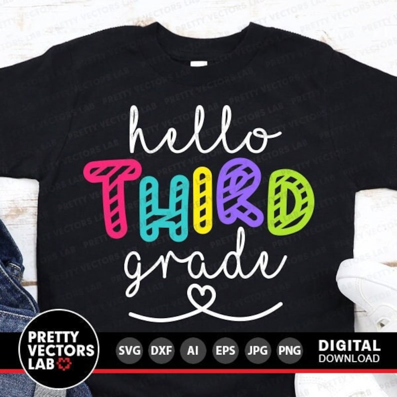 Hello Third Grade Svg Back to School Svg 3rd Grade Svg - Etsy