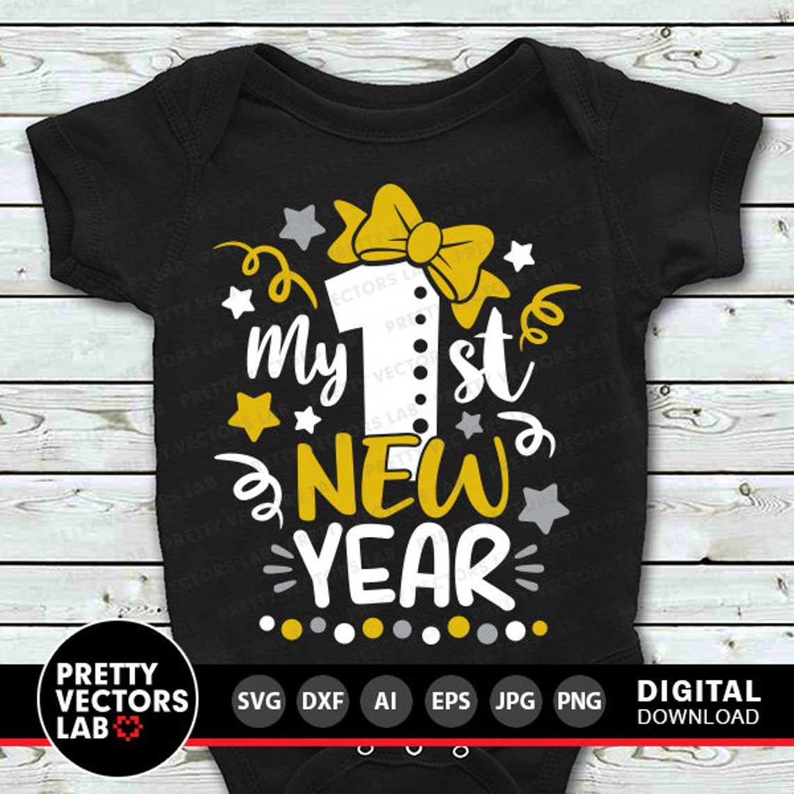 My 1st New Year Svg My First New Year Svg Girls New Year Svg - Etsy