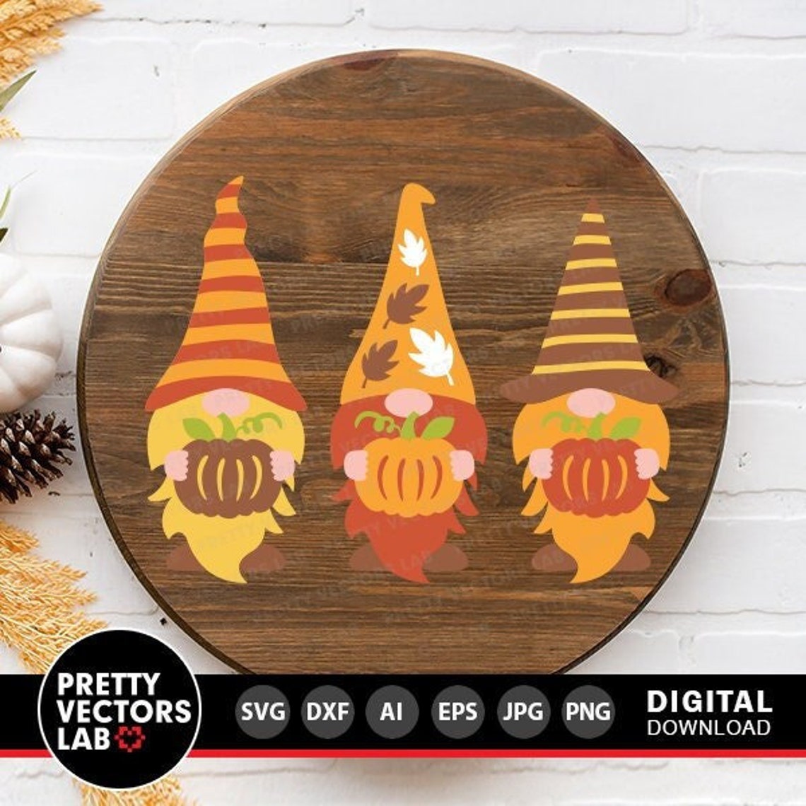 Fall Gnomes Svg Autumn Gnomes Svg Gnome With Pumpkin Cut - Etsy