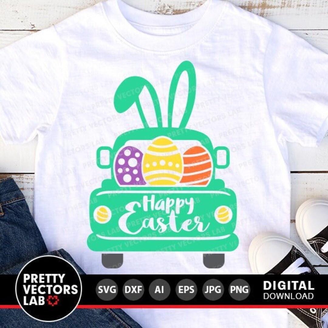 Happy Easter Svg, Easter Truck Cut Files, Easter Svg, Dxf, Eps, Png ...